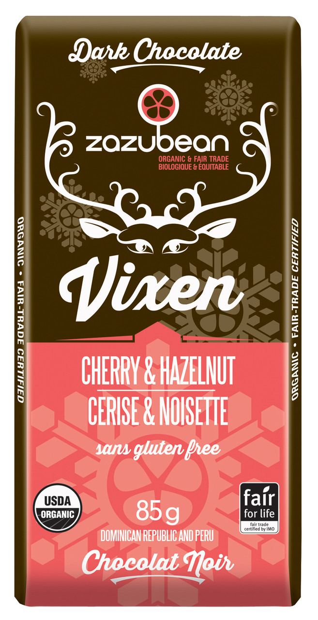 Zazubean Vixen Cherry & Hazelnut Chocolate Bar | MEC