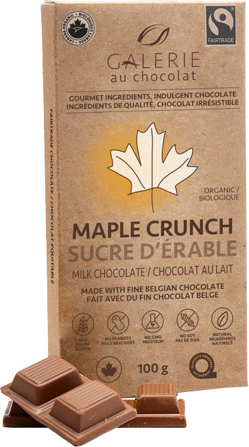 Galerie Au Chocolat Maple Crunch Milk Chocolate Bar | MEC