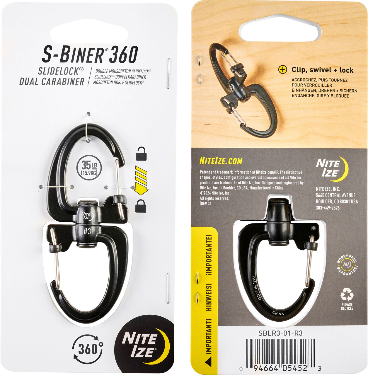 Nite Ize S-Biner 360 SlideLock Dual Carabiner 3 | MEC