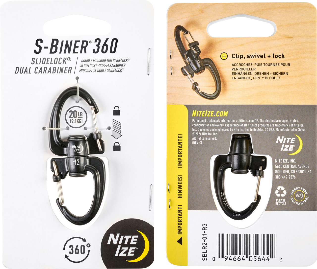 Nite Ize S-Biner 360 SlideLock Dual Carabiner 2 | MEC