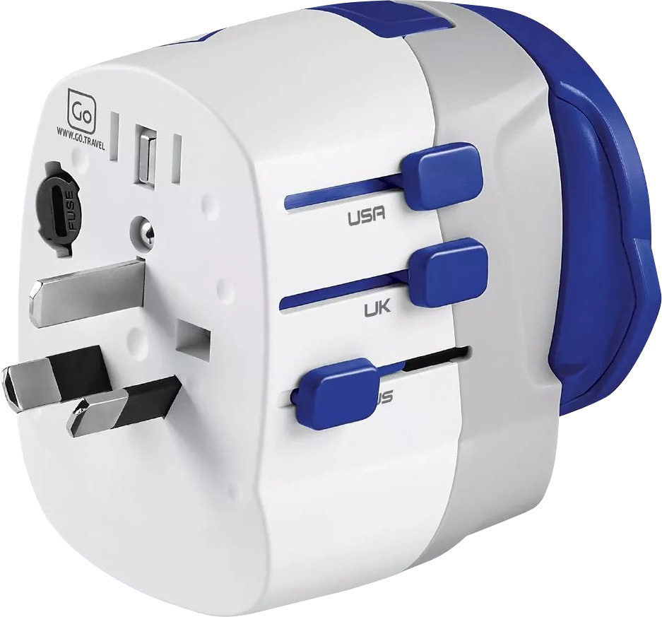 Go Travel Worldwide Travel Adapter with USB-A & USB-C | MEC
