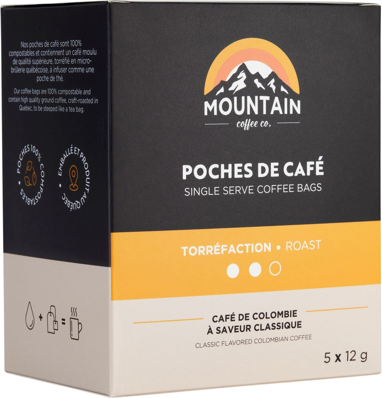 Mountain Coffee Co. Single Serve Coffee Bags Medium Roast 5 Pack | MEC