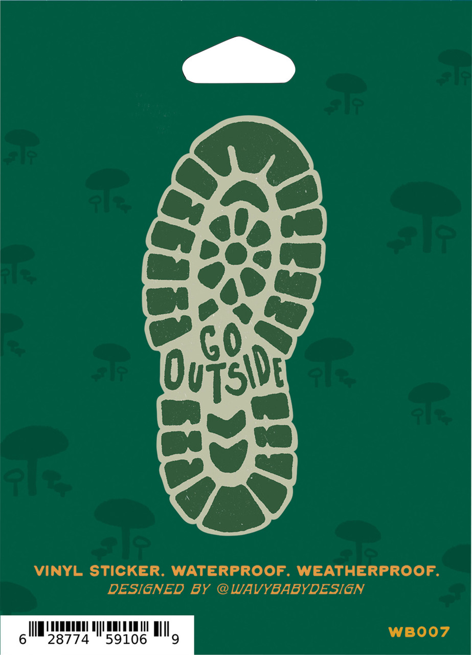 Wavy Baby Design Go Outside Footprint Sticker | MEC