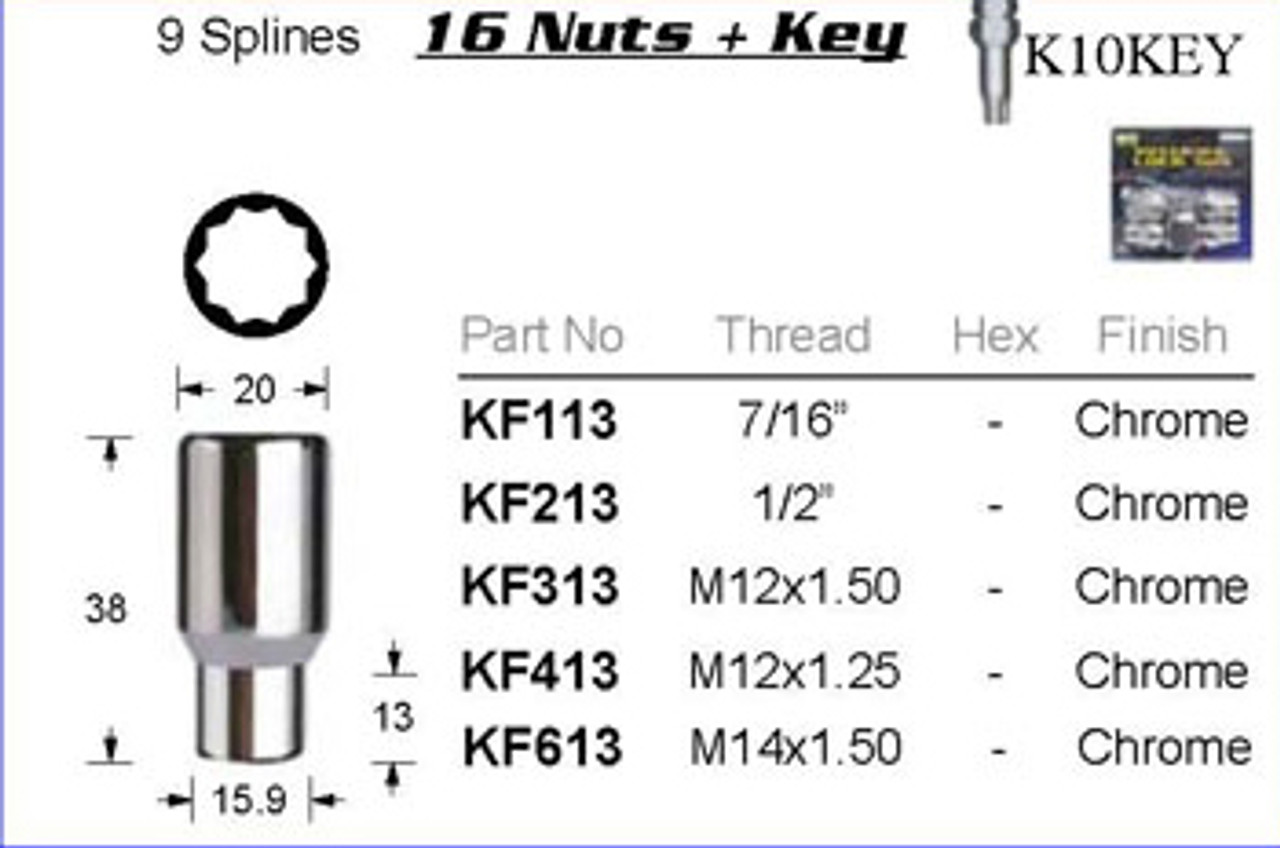 7/16" Chrome Lock Nut - osc - WN35-KF113 - Snake Racing