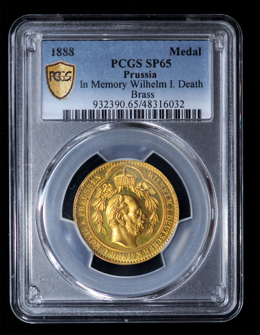 PCGS SP65 1888 German States: Prussia "In Memory of Wilhelm I" brass ...