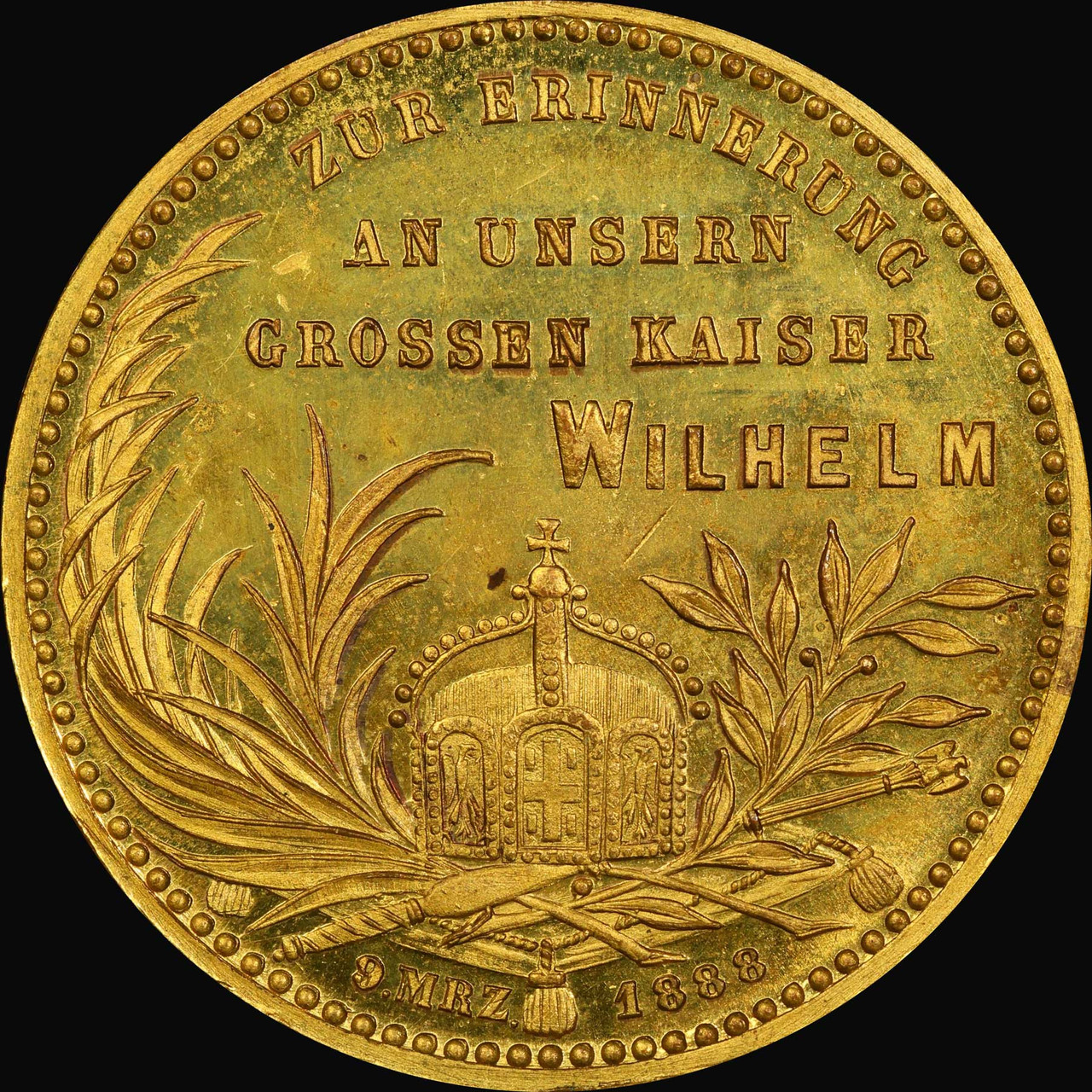 PCGS SP65 1888 German States: Prussia "In Memory of Wilhelm I" brass ...