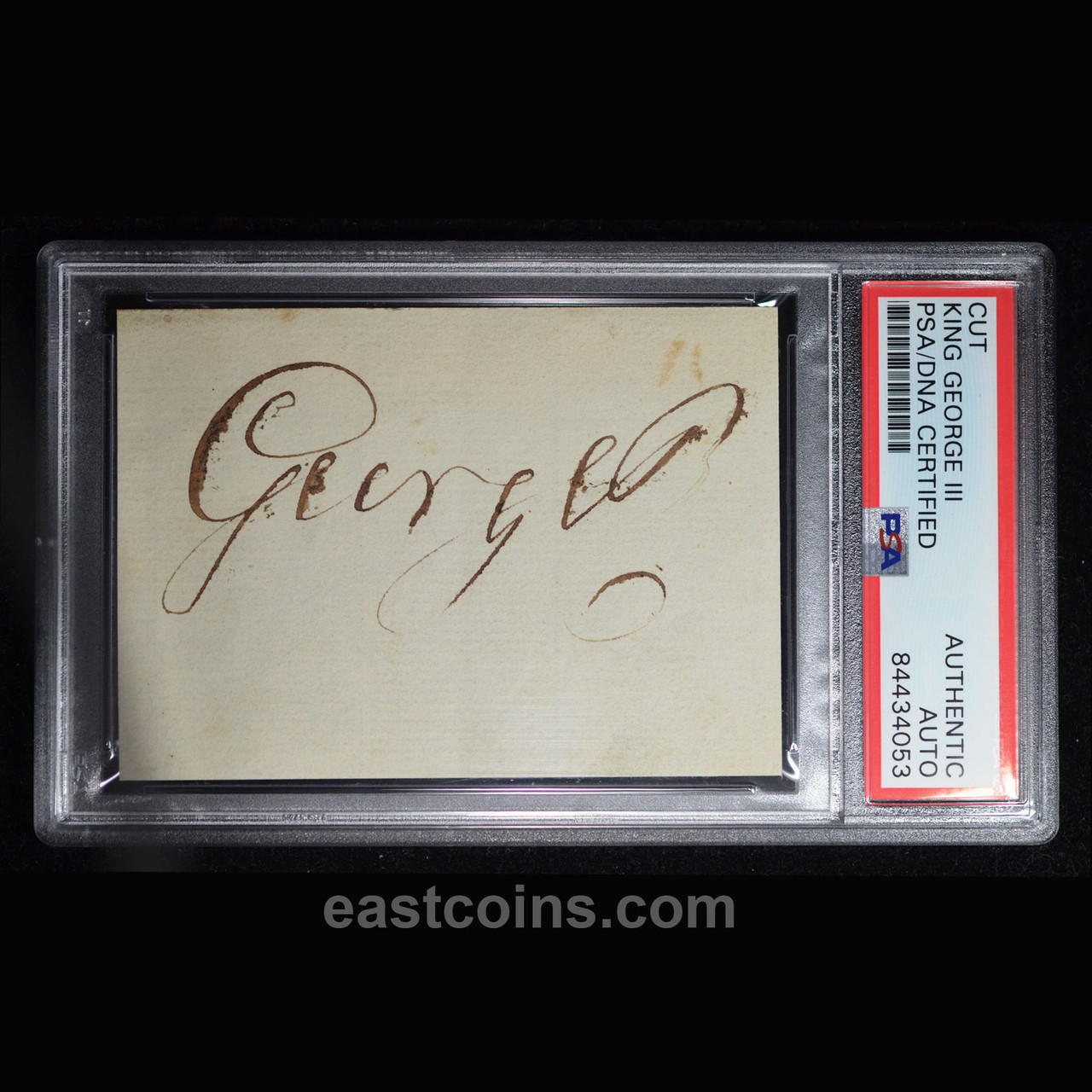 PSA/DNA certified KING GEORGE III (1738-1820) autograph cut | - Signed