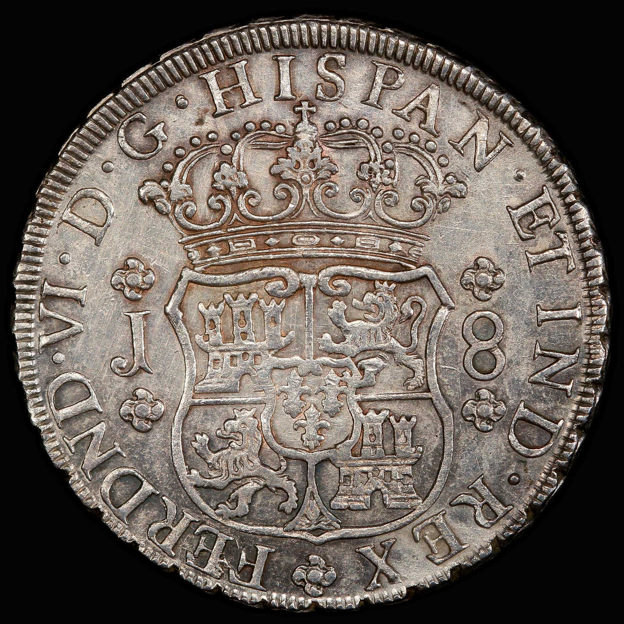 PCGS AU 1753-LM J. PERU Ferdinand VI. 8 Reales, Lima Mint. BKingdom ...