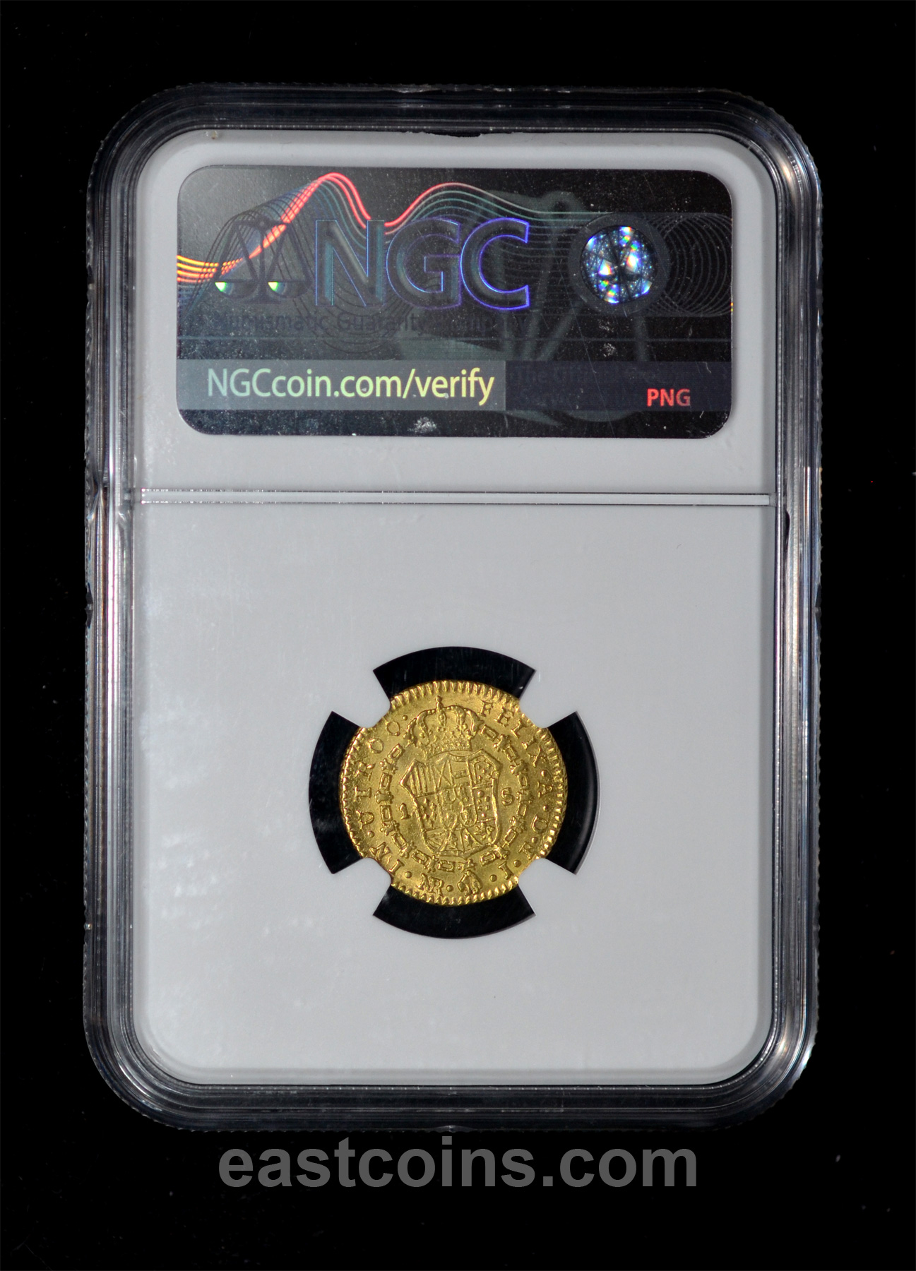 NGC MS62 1820 NR-JF Colombia Ferdinand VII gold Escudo - highest graded