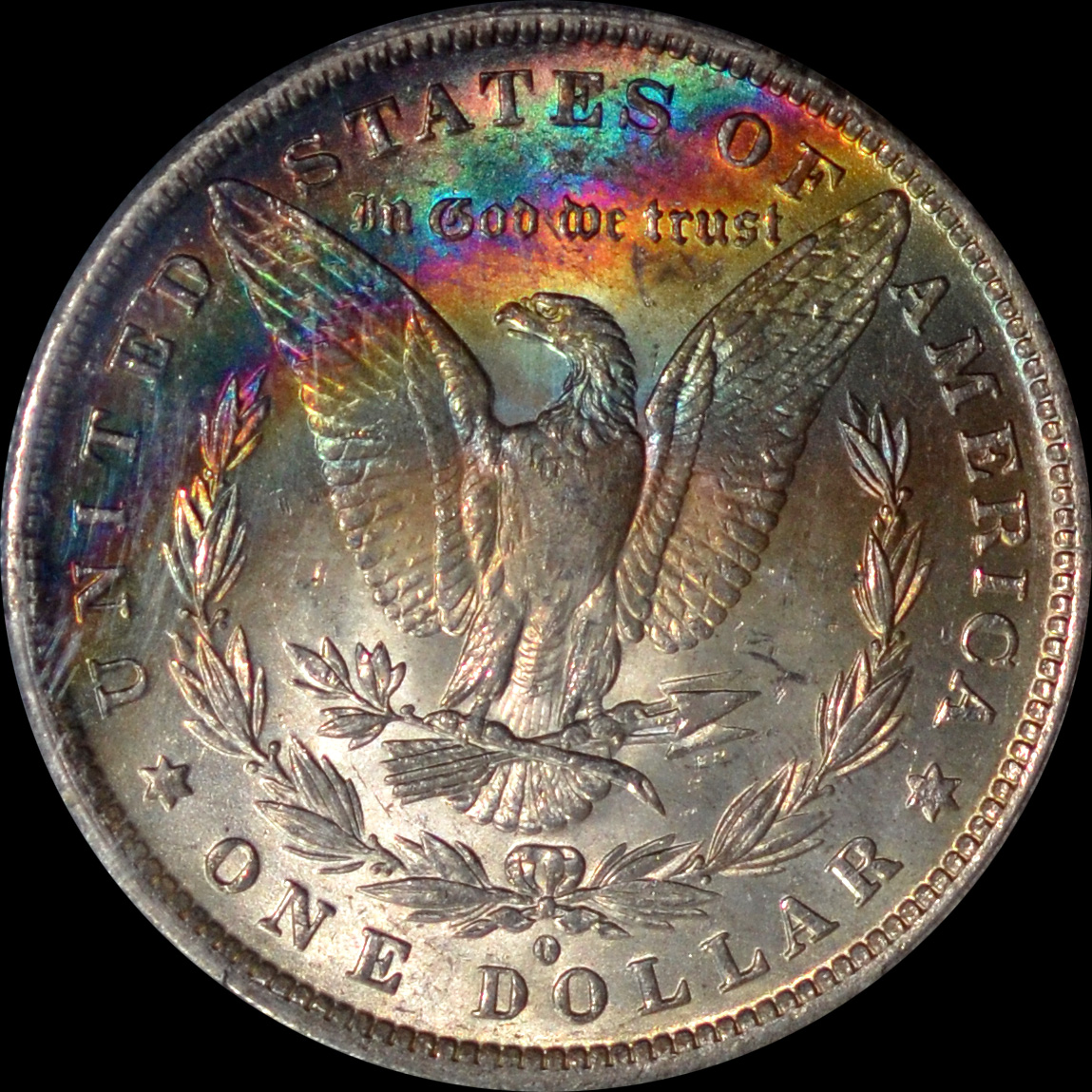 PCGS MS61 1883-O Morgan Dollar - Spectacular Rainbow toning!!!