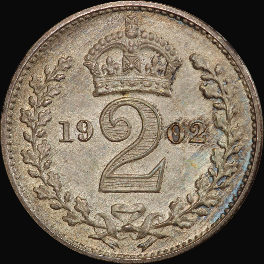 PCGS PR63 1902 Great Britain Silver 2 Pence Maundy Proof - Toned!!!