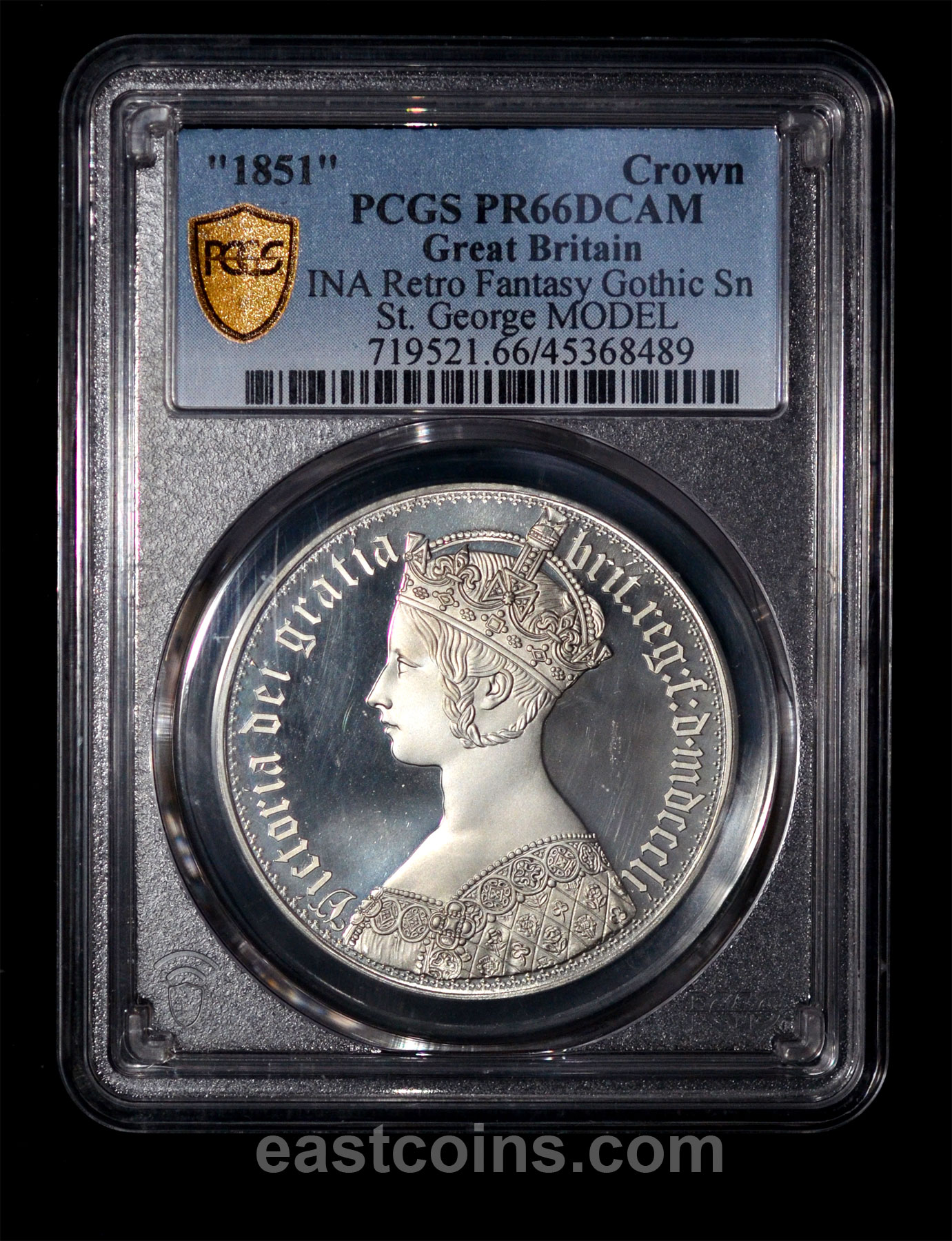 PCGS PR66 1851 Dated Great Britain Gothic Queen Victoria "St. George ...