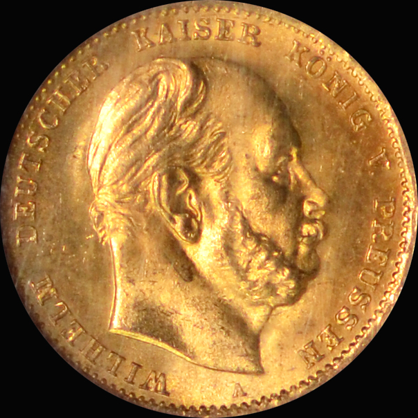 NGC MS66 1872-A Germany Prussia 10 Marks Gold Coin