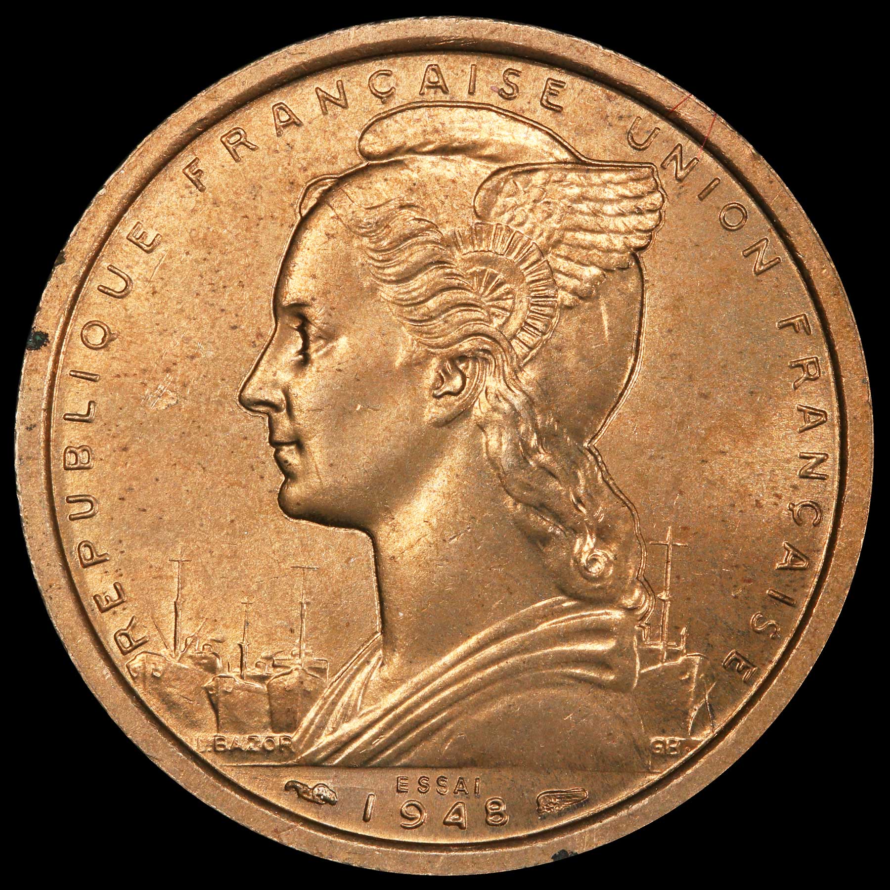 PCGS SP64 1948 French West Africa Essai Pattern 2 Franc