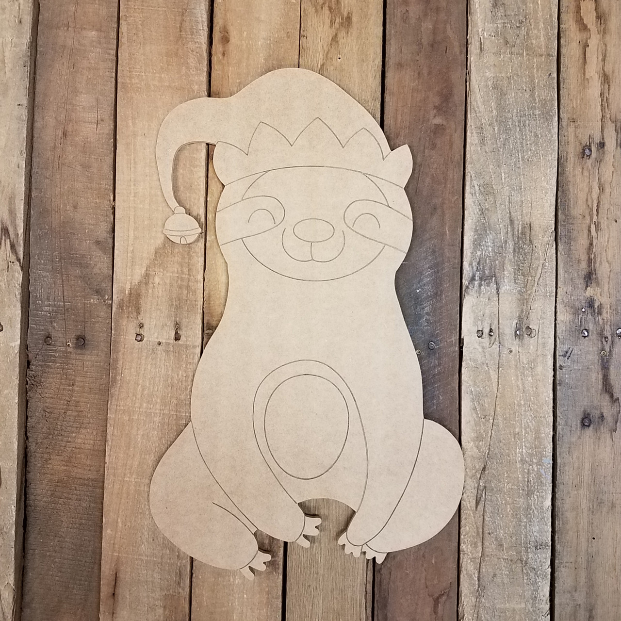 Sloth Wearing Mask, Wood Cutout, Shape, Paint by Line WS ...