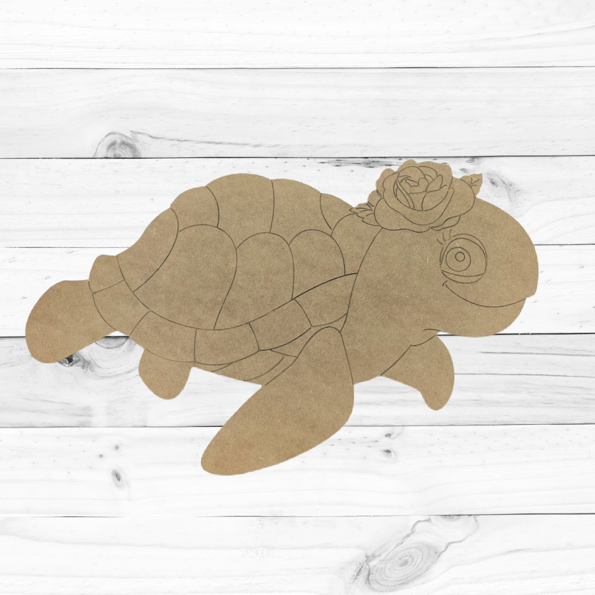 Girl Sea Turtle with Flower Headpiece, Unfinished Craft Shape ...