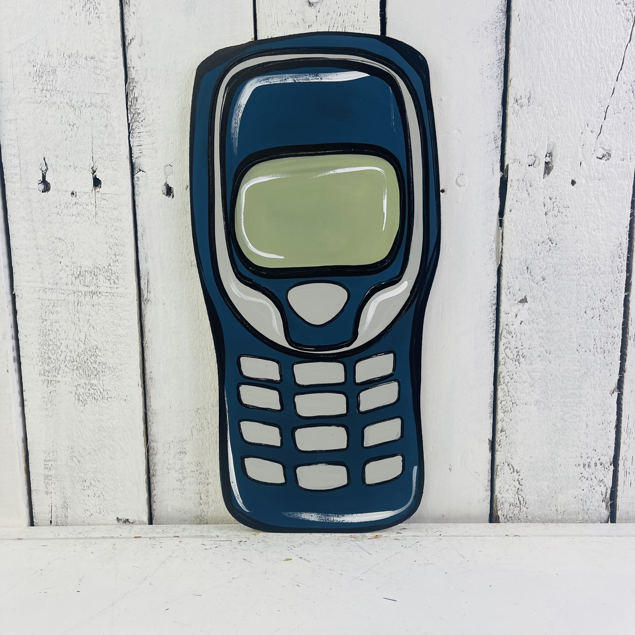 Old School Cell Phone Shape Unfinished Wood Cutout, Paint by Line ...