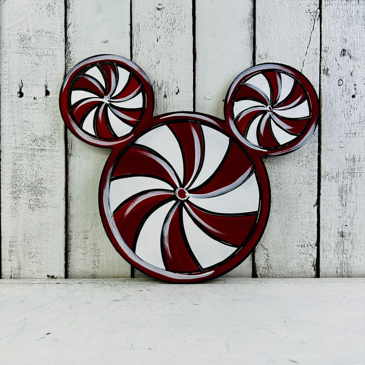 Peppermint Swirl Boy Mouse, Christmas Shape Unfinished Wood Cutout ...
