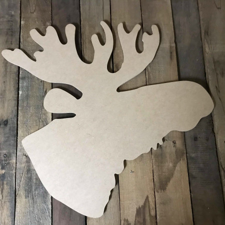 Wooden Moose Head Cutout Wholesale, Unfinished Wood Craft Shape