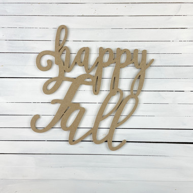 Wooden Happy Fall Word Wholesale, Unfinished Wood Fall Cutout