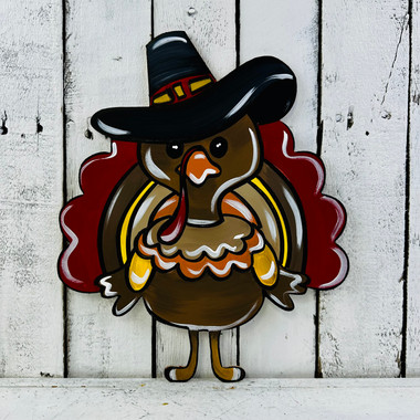 Turkey with Pilgrim Hat, Fall Shape, Unfinished Wood Cutout, Paint by ...