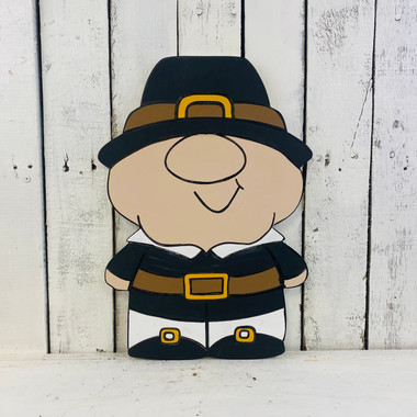 Pilgrim, Wood Cutout, Shape, Paint by Line WS - buildacrosswholesale.com