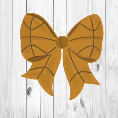 Basketball Bow Kids Shape Unfinished Wood Cutout - buildacrosswholesale.com