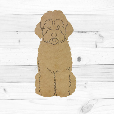 Golden Doodle, Kids Shape Unfinished Wood Cutout, Paint By Line ...