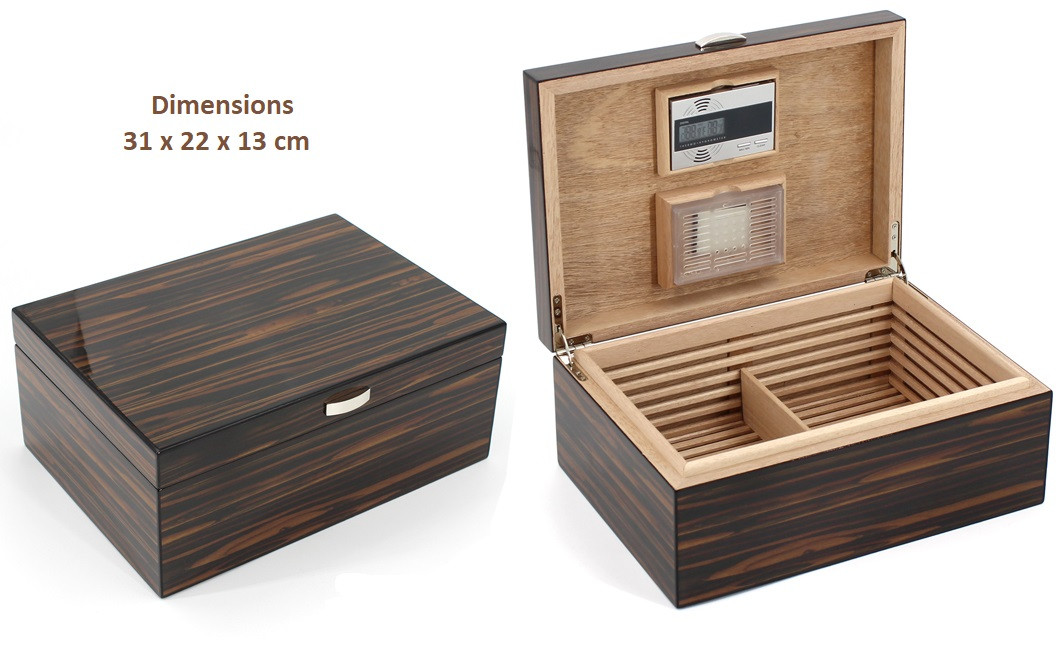 Macassar Elegant Desktop Humidor - Cigar Hut