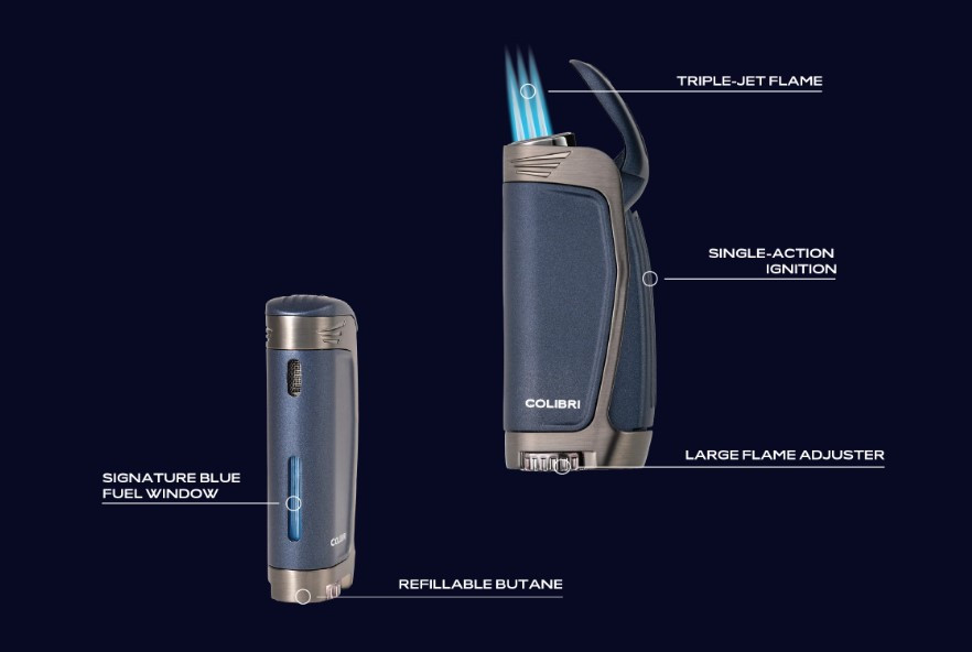 E3 Triple Jet Lighter - Black