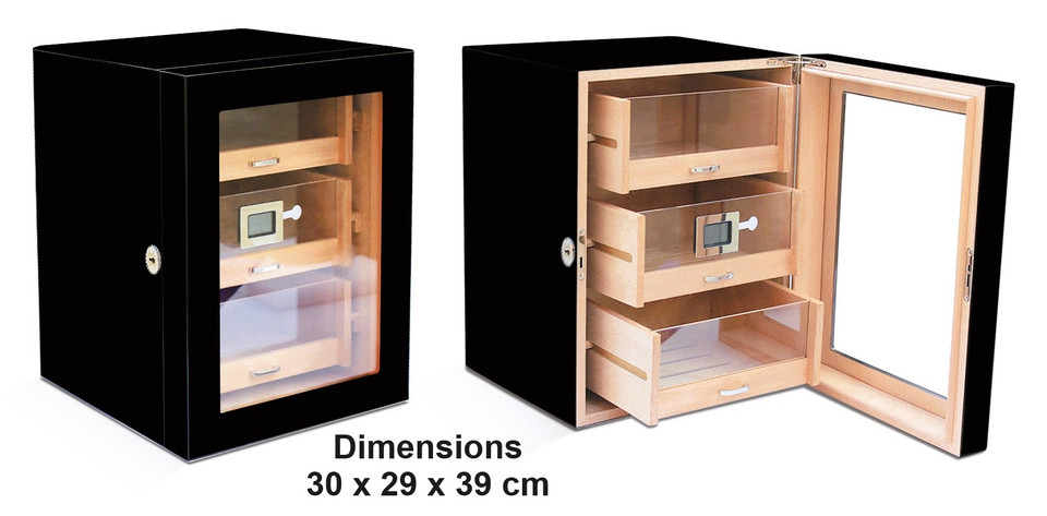 The Regent Cigar Cabinet - Black - Cigar Hut