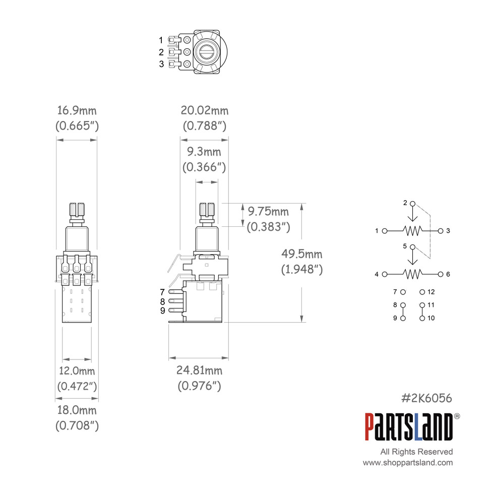 Blend Push-Push Pot for Solder Terminal