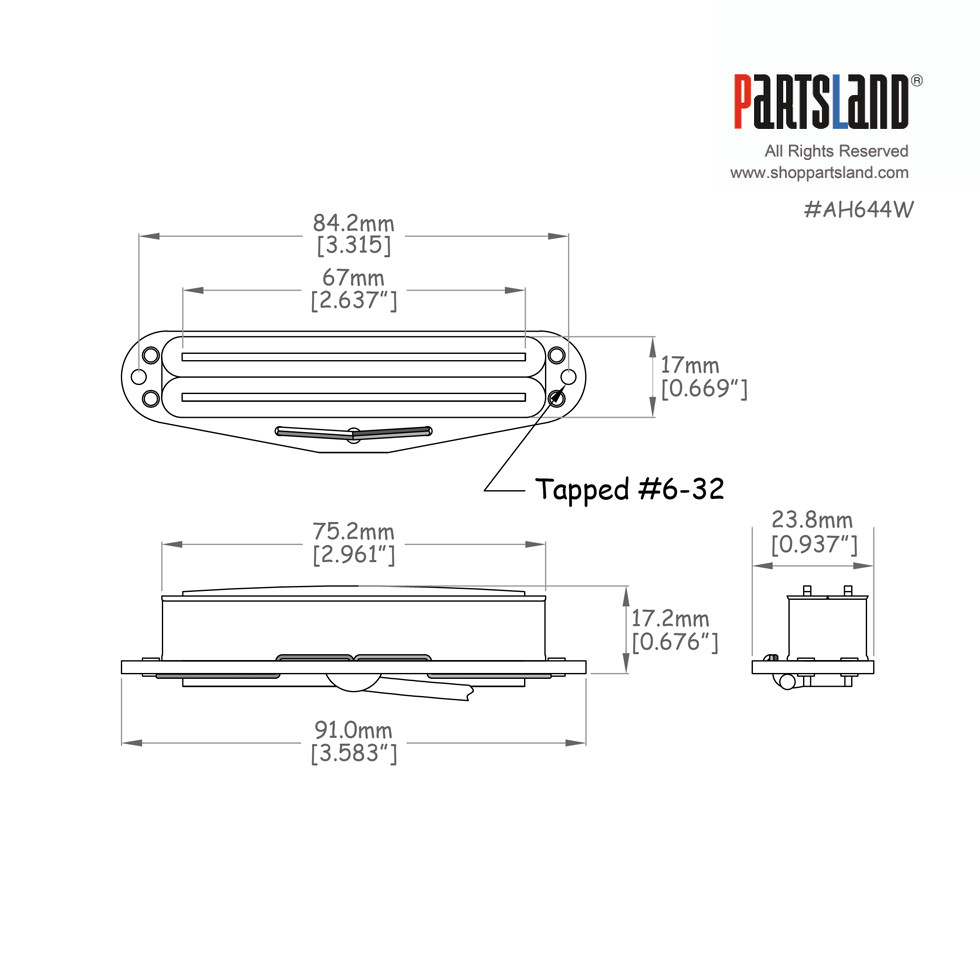 7-string Hot Rail Blade Single Sized Humbucker Pickup/ Ceramic