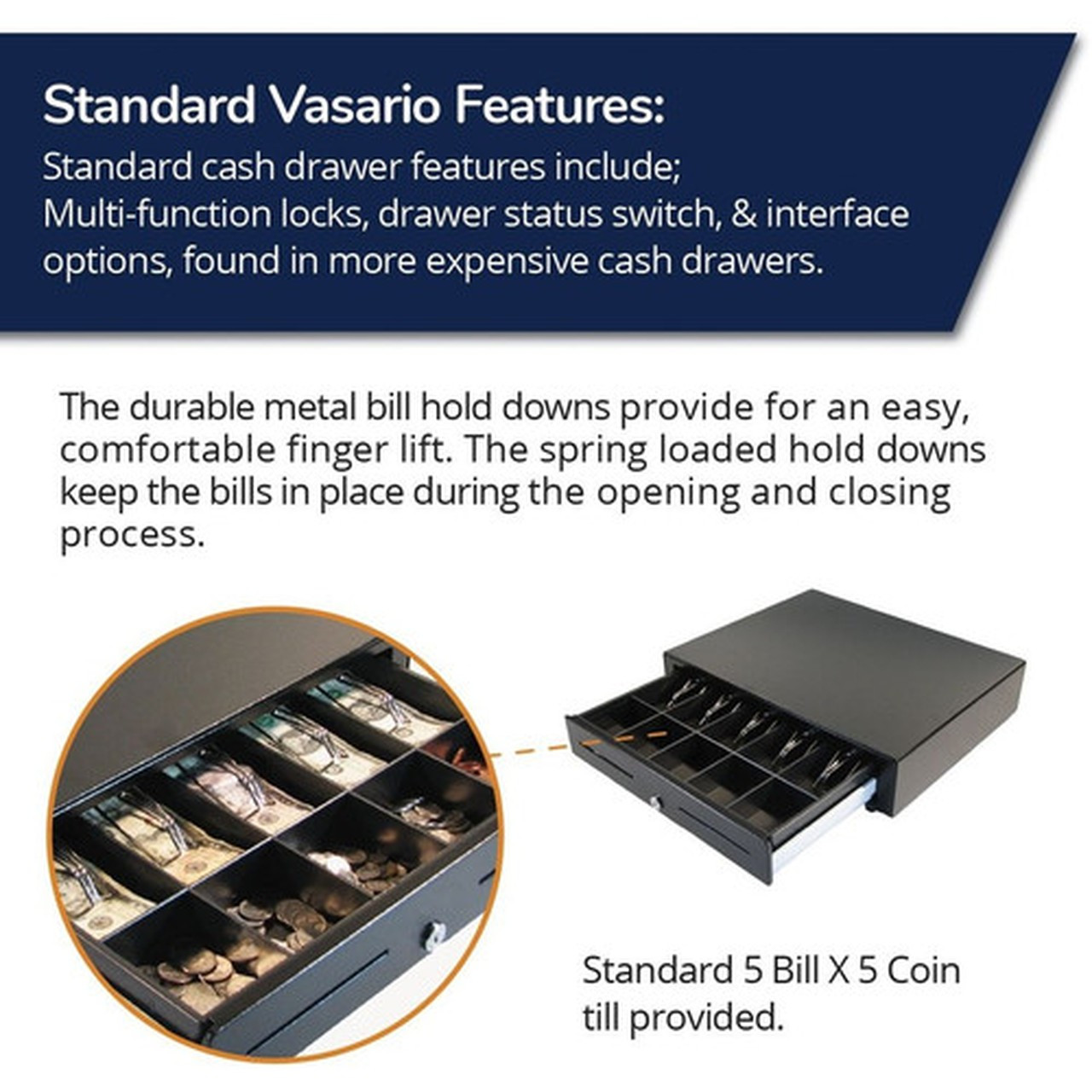APG Cash Drawer Vasario Series Cash Drawer 5 VB320-BL1915