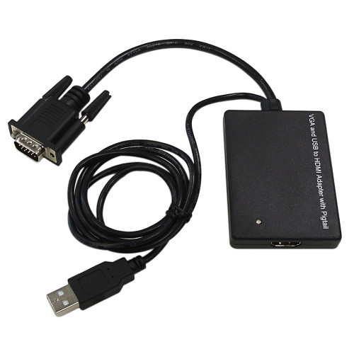 6 inch VGA Male to HDMI Female Adapter Black FN-AD-VGA-HDMI