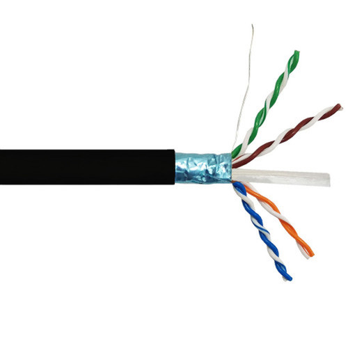 1000ft CAT6A Solid F/UTP 650MHz 23AWG CMP Plenum Bulk Cable - Black ...
