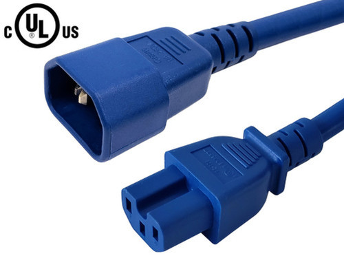 IEC C14 to IEC C15 Power Cable 14AWG 15A FN-PWC-101C-02BL