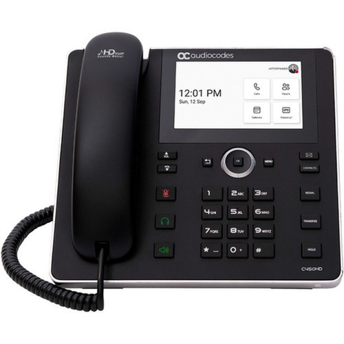 AudioCodes C450HD IP Phone - Corded - Corded - Wall - Black (IPC450HDEPSG)