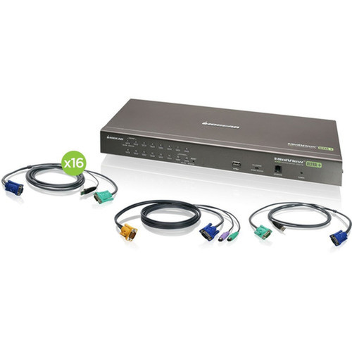 IOGEAR 16-Port USB PS 2 Combo KVM Switch with GCS1716KITUTAA