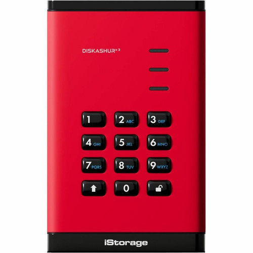 iStorage diskAshur3 2 TB Portable Hard Drive - 2.5" - Red (IS-DA3-256 ...