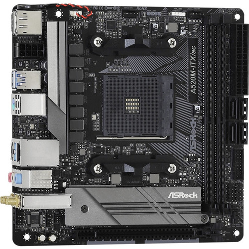 ASRock Desktop Motherboard AMD A520 Chipset A520M-ITX/AC