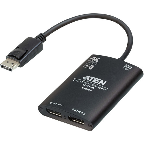 ATEN 2-Port True 4K DisplayPort MST Hub 3840 2160 VS92DP