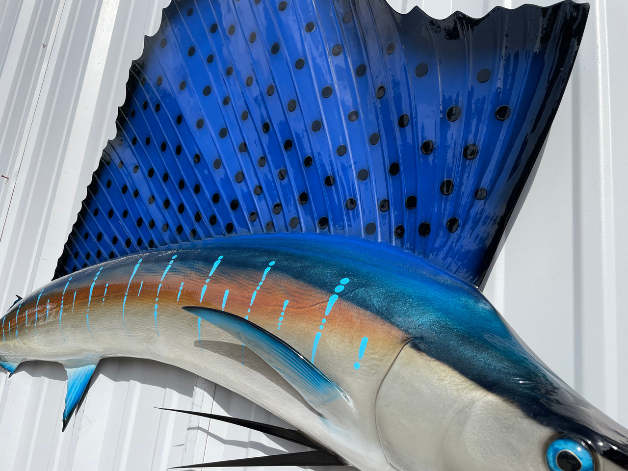 84 Inch Sailfish Half Sided Fish Mount Replica Reproduction