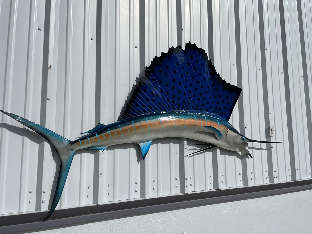 84 Inch Sailfish Half Sided Fish Mount Replica Reproduction