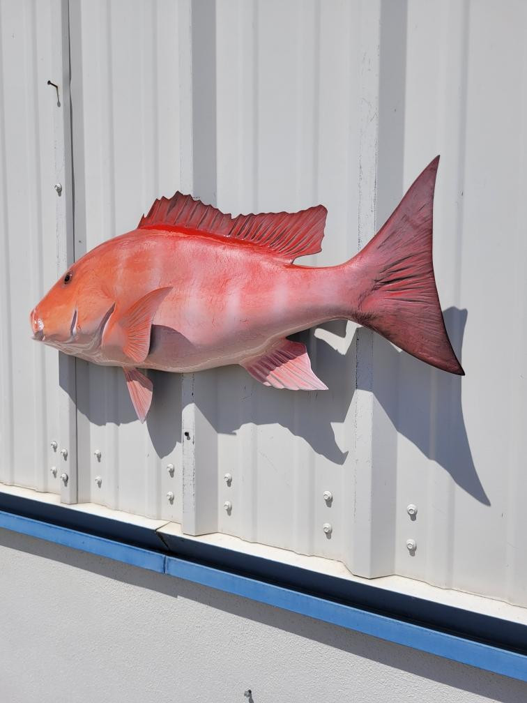 30 Inch Red Snapper Half Mount Red Snapper Half Sided Replica