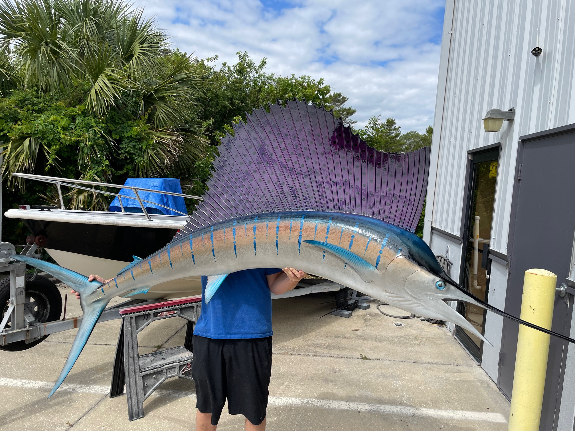 112 Inch Pacific Sailfish Fish Mount Replica Reproduction For Sale