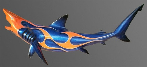 Flamed Fish Mounts | Fire Flame Shark Mounts | Custom Fire Mounts
