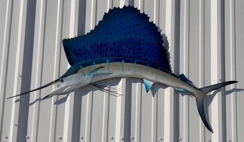 58 Inch Sailfish Half Mount Sailfish Half Sided Fish Replica