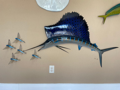 Five 6 Inch Flying Baitfish Fish Mount Replica Reproduction For Sale