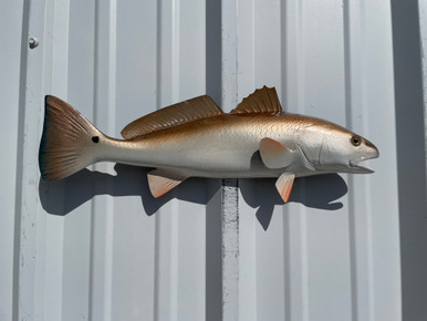 19 Inch Redfish Half Sided Fish Mount Replica Reproduction